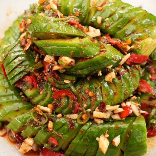 Chili Garlic Cucumber Salad - CJ Eats Recipes