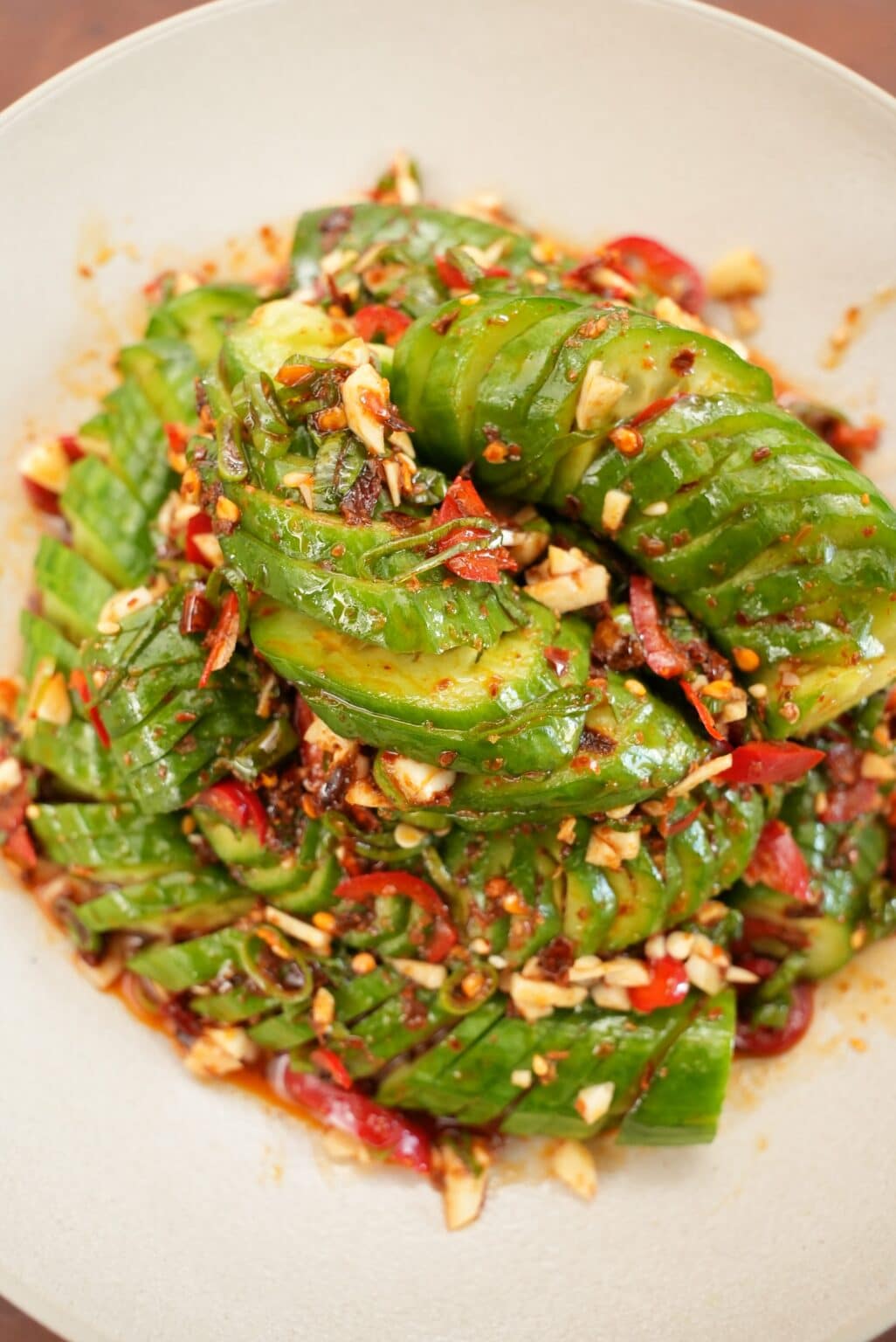 Chili Garlic Cucumber Salad - CJ Eats Recipes