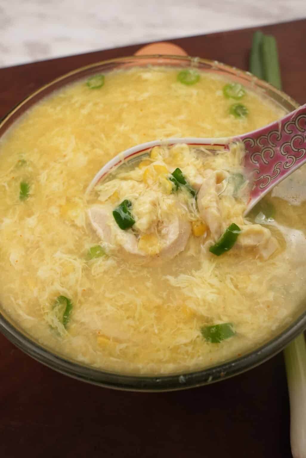 Chicken Corn Egg Drop Soup (VIDEO) - CJ Eats Recipes