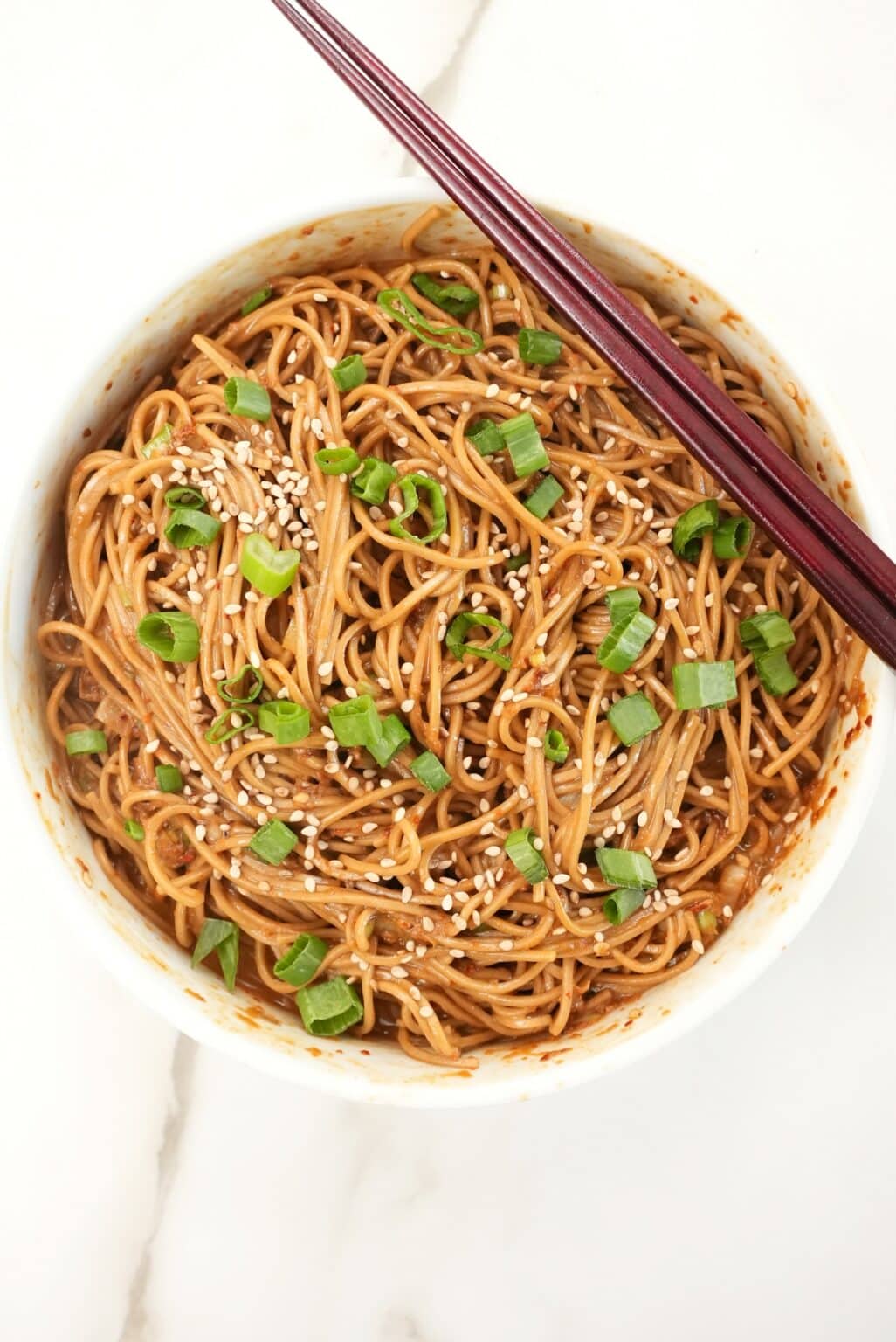 Creamy Spicy Sesame Soba - Quick and Easy! (VIDEO) - CJ Eats Recipes